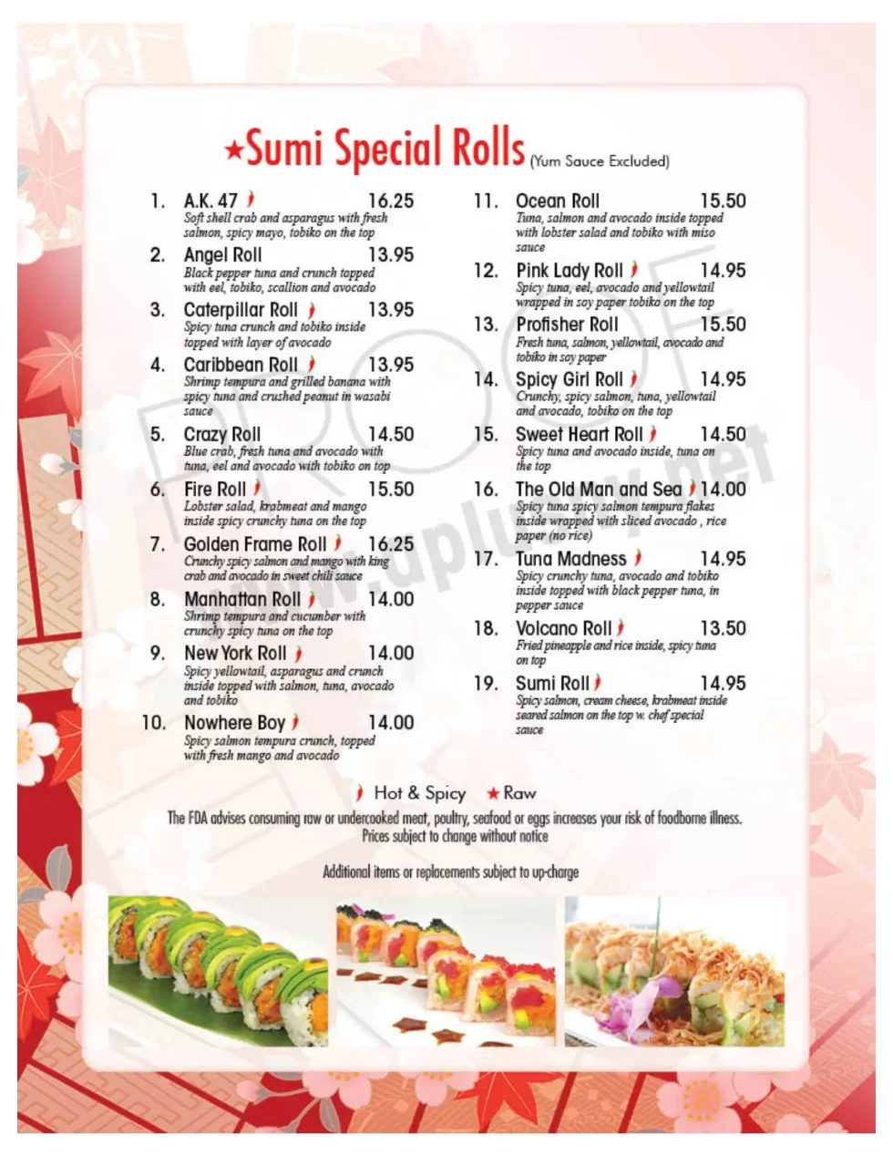 Menu - Sumi Sushi Hibachi